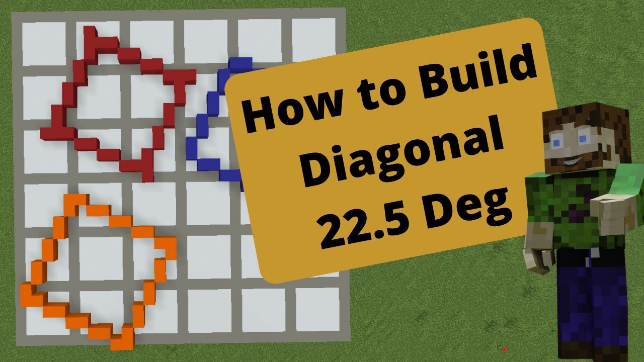 How to build Diagonal in Minecraft - 2 Diagonal with Roof Designs - YouTube