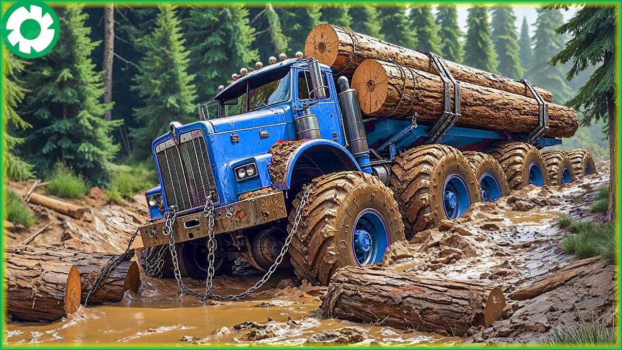 99 Extreme Big Logging Wood Truck Transport Skills | Biggest Heavy ...