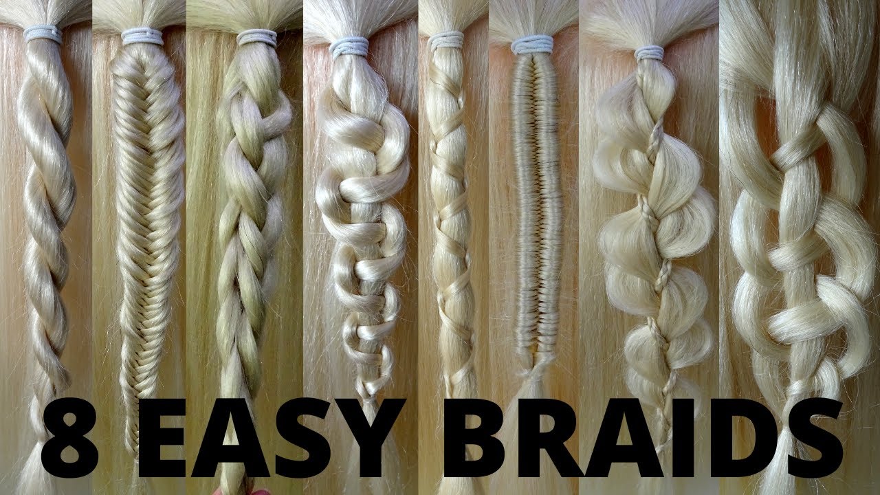 8 Easy Basic Braids - Learn how to braid - YouTube