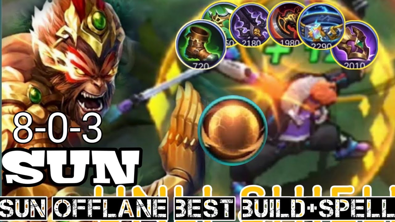 SUN 2021 OFFLANE BUILD AND GAMEPLAY+AEGIS SPELL:bhe2kon-MLBB#AEGIS ...