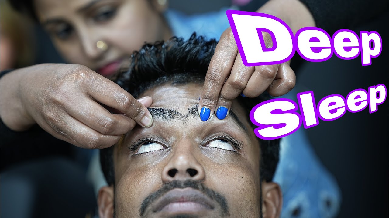 Barber Girl Chaitali Doing ASMR Forehead Tapping Massage | Deep Sleep ...
