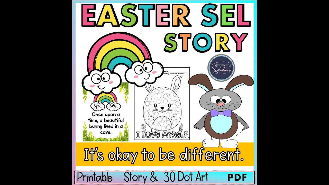 Positive Affirmations for Kids SEL Easter Story It's ok to be different ...