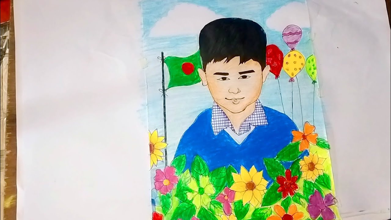 How to draw Sheikh Rasel drawing ||Sheikh Rasel face drawing || আমার ...