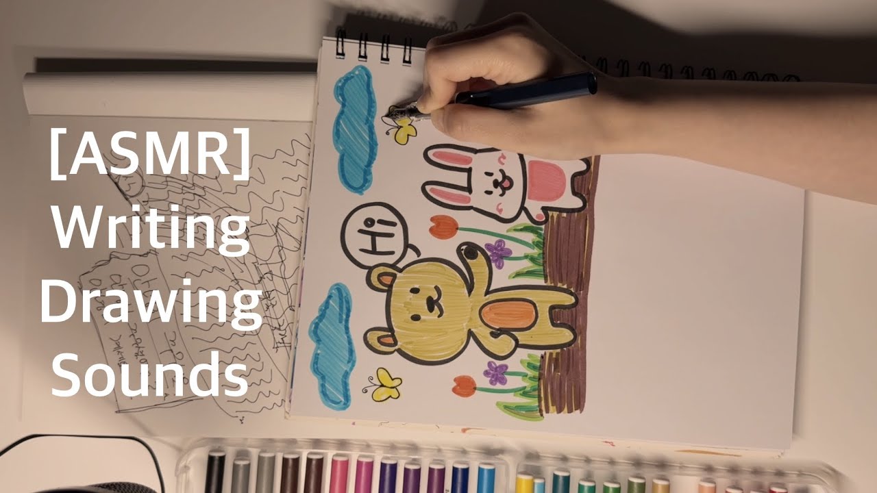 [ASMR] Drawing ASMR For Relaxing, Whispering, Inaudible Sounds ☺ - YouTube