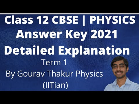 CBSE Class 12 Physics Answer Key 2021-22 || Term 1 - YouTube