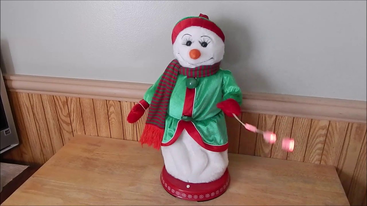 Gemmy Animated Ms Snowflake Snow Woman Spinning Snowflake Santa Baby ...