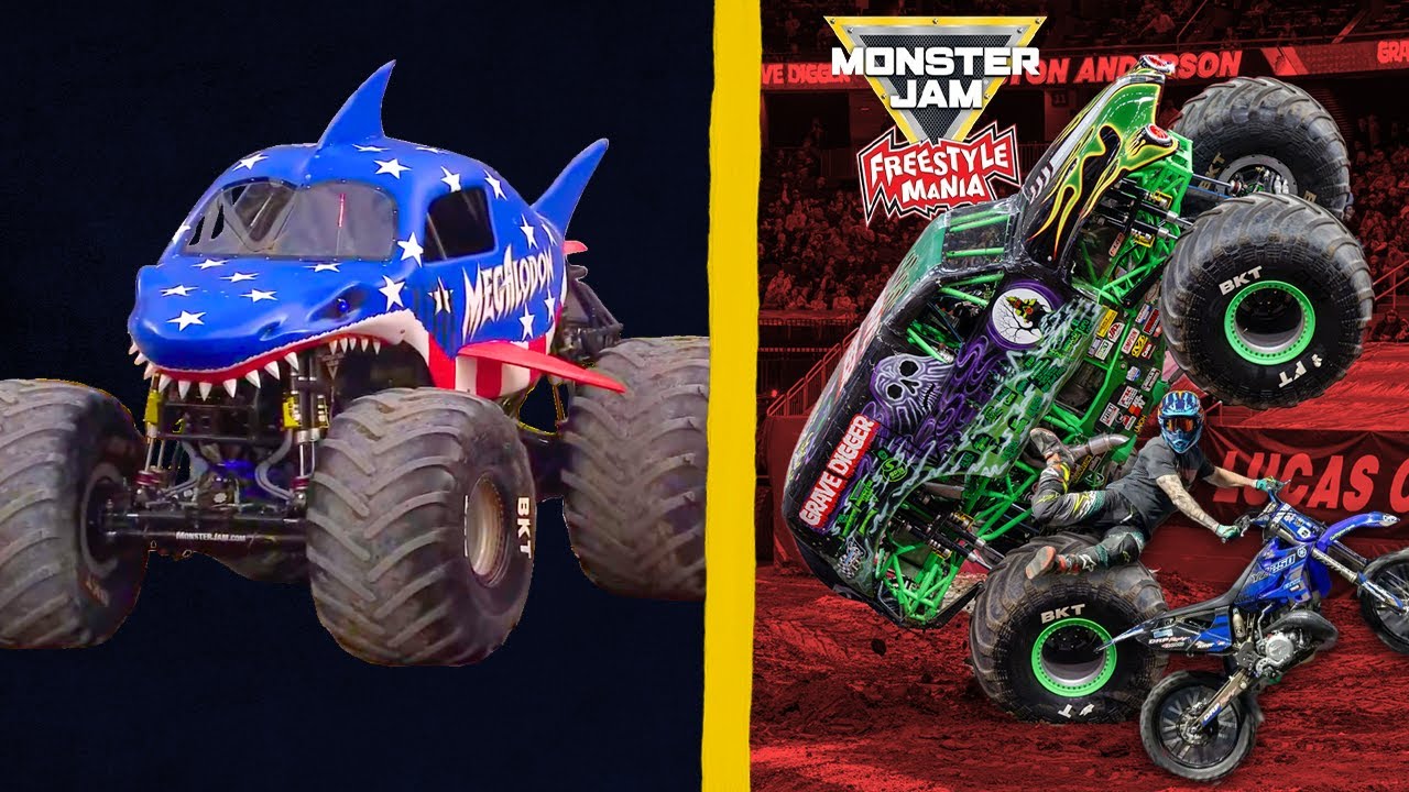 Monster Jam Stars and Stripes MEGALODON! Freestyle Mania RETURNS ...