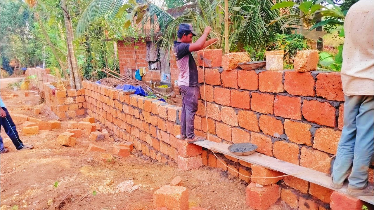 amazing laterite stone compound wall work sector 2 - YouTube