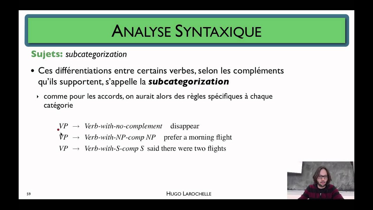 Traitement automatique des langues [6.7] Analyse syntaxique - syntagme ...