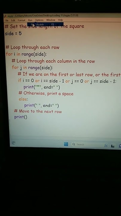 Square In Python Without Using Turtle Graphics Viral Coding Pythonprogramming Pythonic