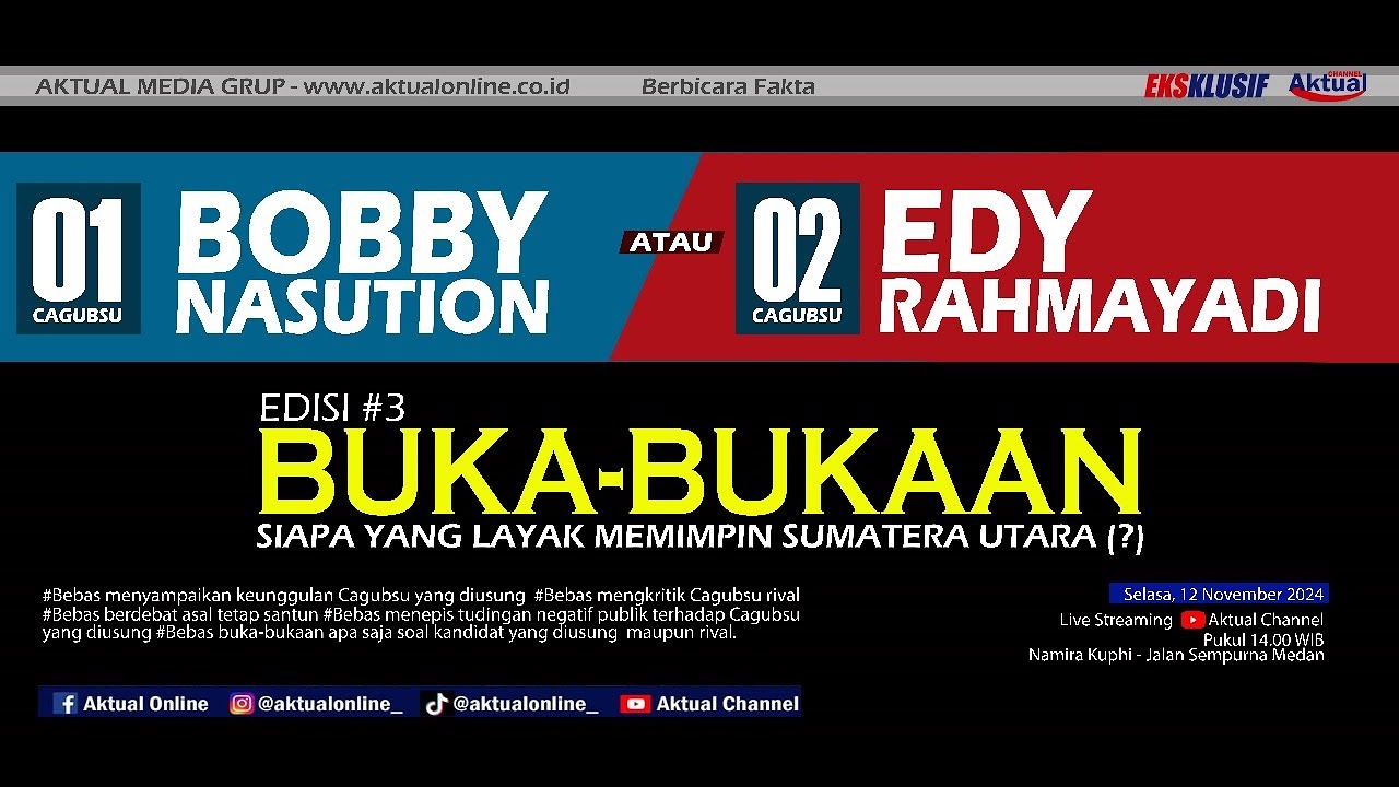 🔴LIVE !!! "BOBBY NASUTION ATAU EDY RAHMAYADI Edisi 3" - YouTube