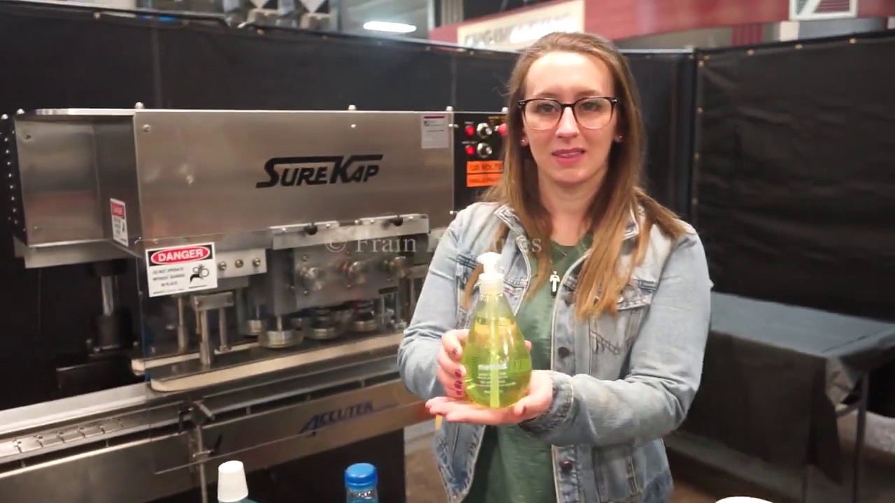 SureKap, semi automatic, inline, roll over conveyor capper / re-torquer - YouTube