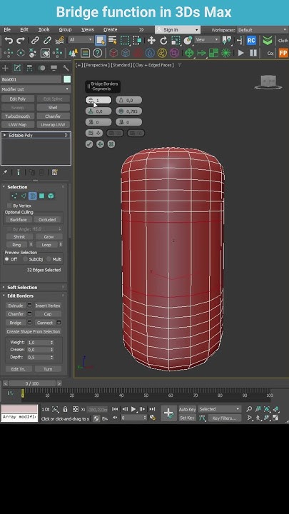 Mastering the Bridge Tool in 3ds Max – Easy Polygon Connections & Adjustments! #shorts #3dsmax ...