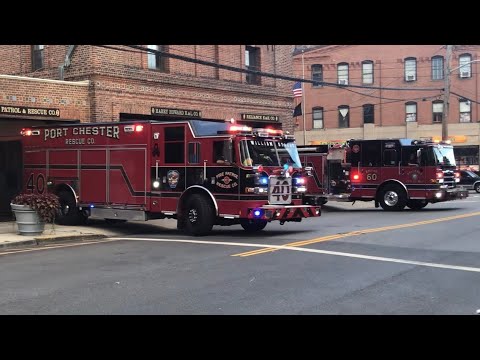 Port Chester fire department engine 60 and rescue 40 responding 9/26/22 ...