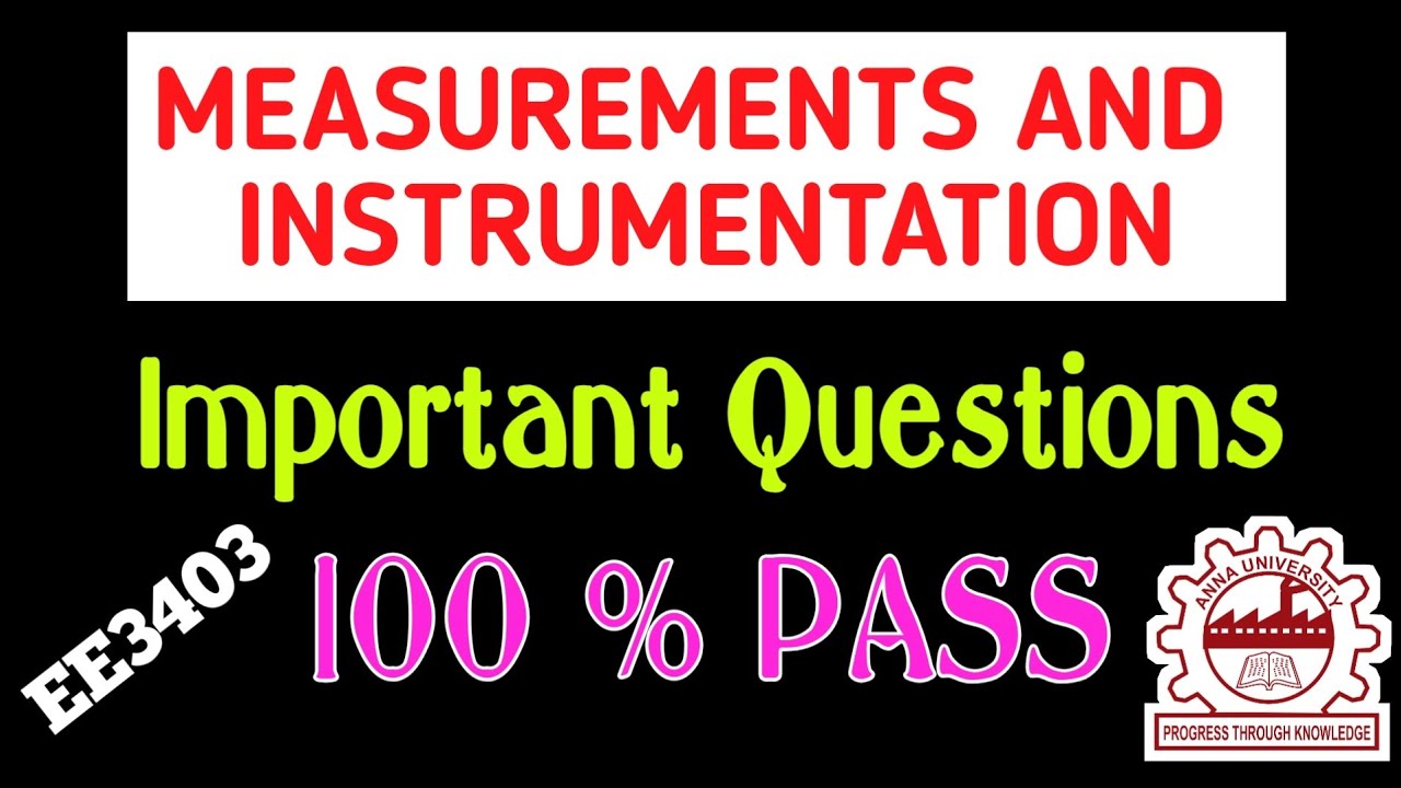 measurements and instrumentation important questions - YouTube
