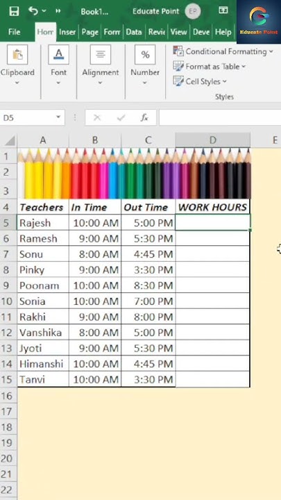🔥 How to Calculate Working Hours in Excel 💯#excel #excelformula #shortsvideo #tipsandtricks # ...
