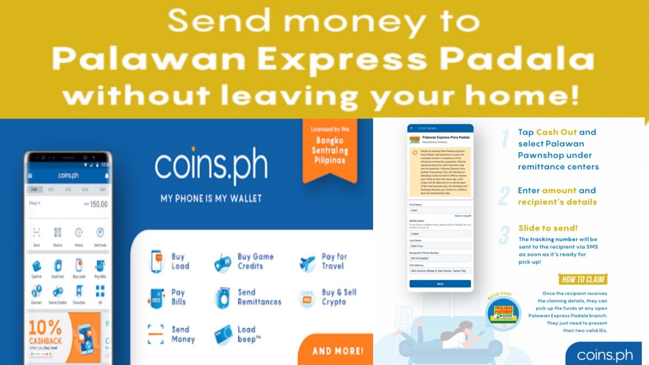 HOW TO SEND MONEY FROM COINS.PH TO PALAWAN EXPRESS PADALA@YvesMarVlog ...
