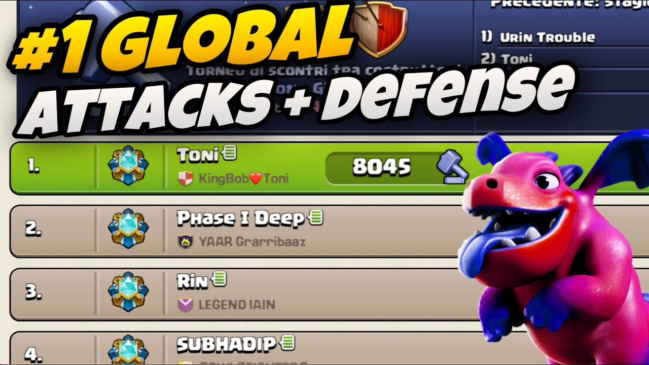 #1 GLOBAL with 8000+ TROPHIES - Watch the BEST BH10 DEFENSE & ATTACKS! Toni (Clash of Clans ...
