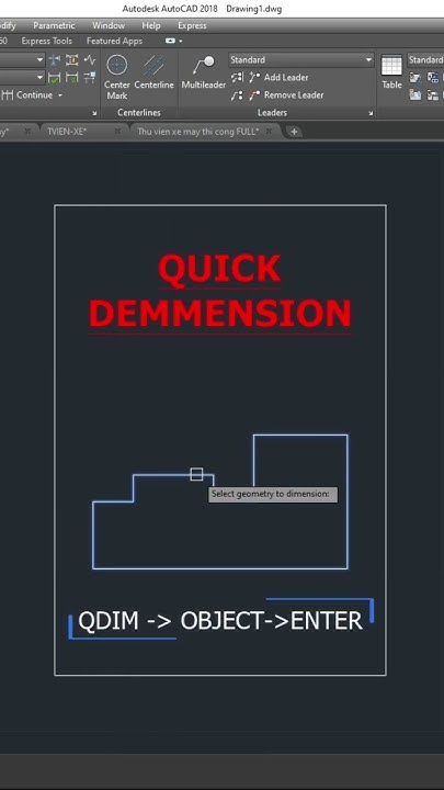 Autocad Tips 13: Lệnh Quick Dimension command #short #autocadtips #construction - YouTube