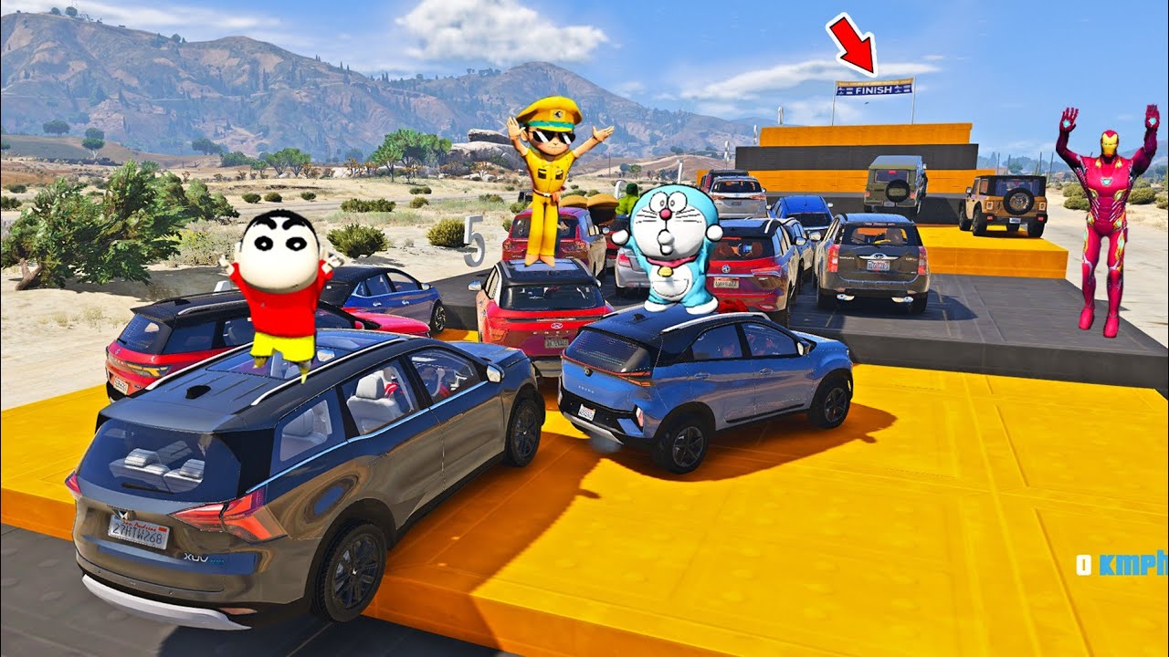 gta 5 Indian cars stairs climb ramp challenge telugu | Indian cars vs ...