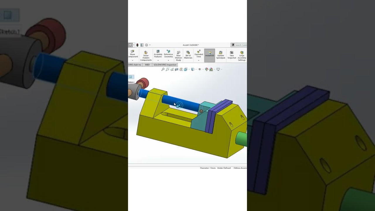 Drill press vice assembly in Solidworks #shorts - YouTube