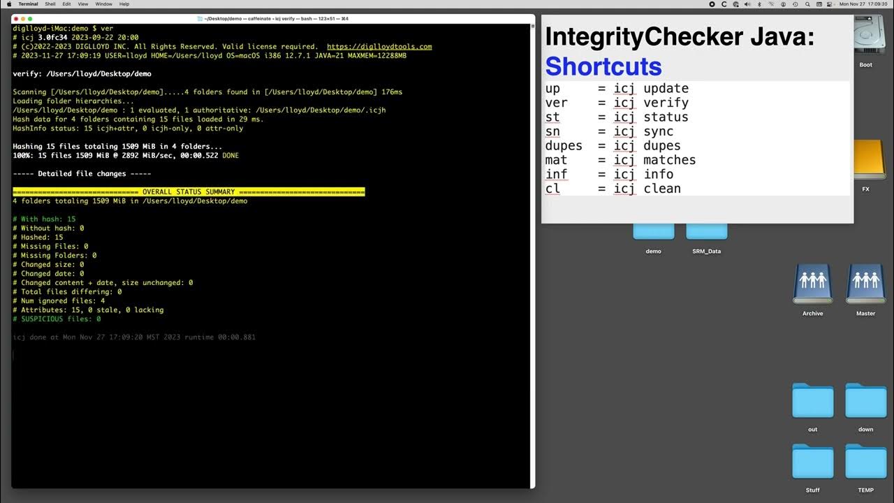 IntegrityChecker: using shortcut aliases for commands. - YouTube