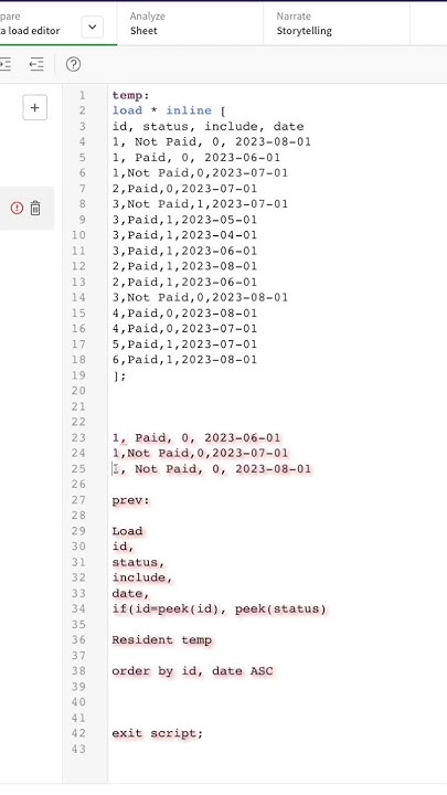 Qliksense: Peek function trick. how to find previous month status. #qliksense #shorts - YouTube