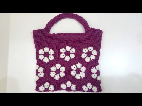 Afrika çiçeği motifli çanta yapımı