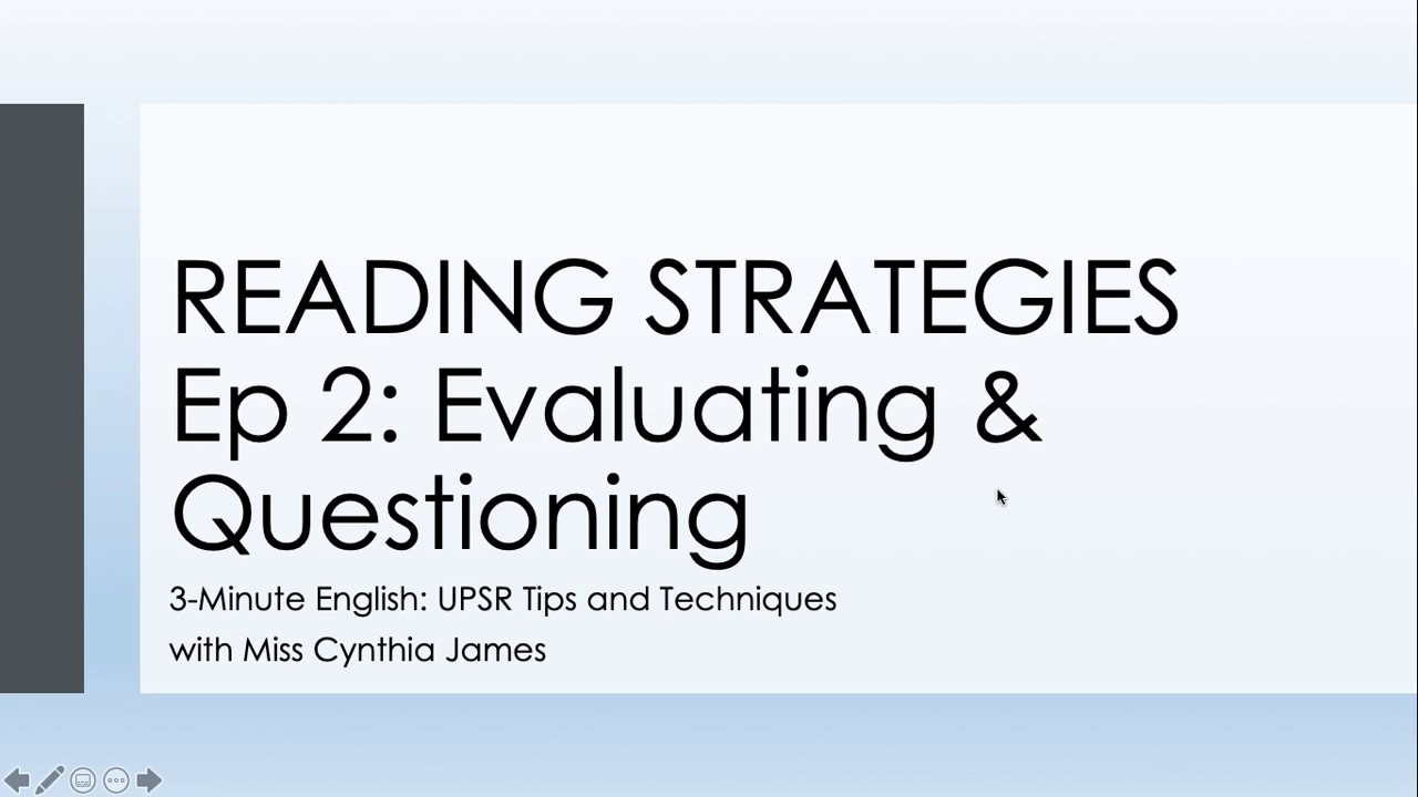 Reading Strategies: Ep 2-Evaluating & Questioning - YouTube