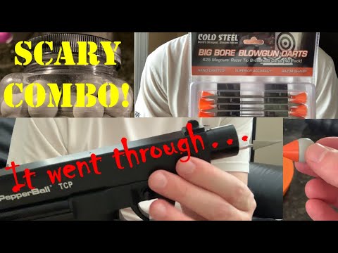 Pepperball TCP firing Byrna kinetic + blow dart projectile combo🎯 - YouTube