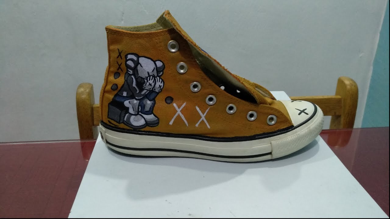Custom shoes | converse hi x kaws | tutorial - YouTube
