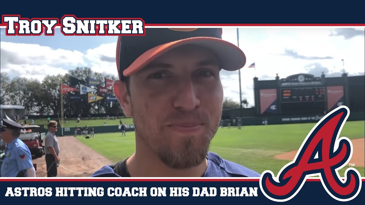 Troy Snitker, Astros hitting coach on his dad Brian - YouTube