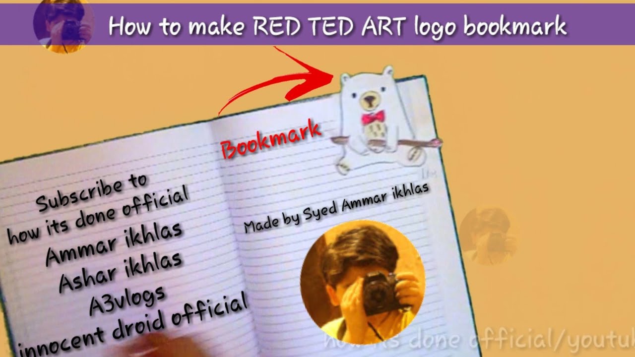 How to make red ted art Teddy bookmark. Step by step. Full tutorial ...