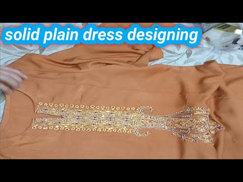 How to design your solid plain dress|| sada plain suit ko kaise design ...