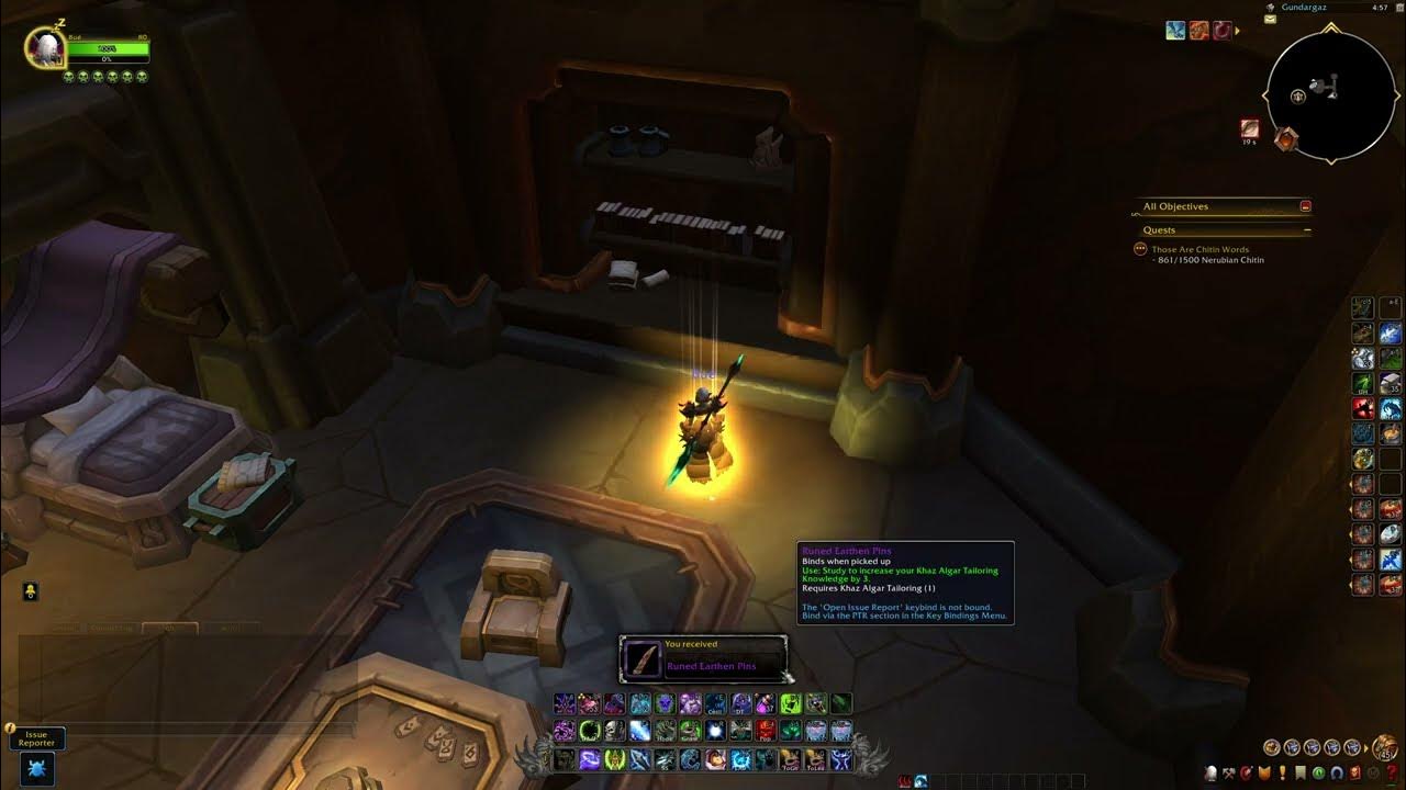 Runed Earthen Pins Location, WoW TWW Tailoring Knowledge Treasure - YouTube