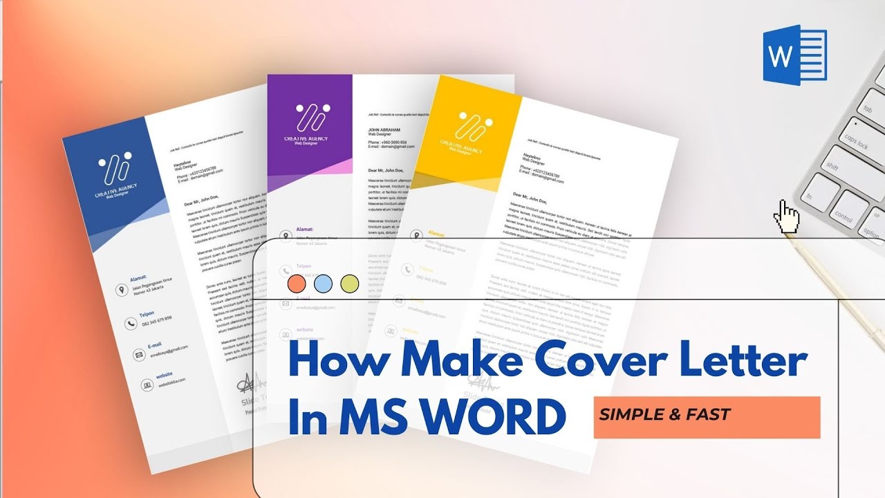 🔴How to design cover letter simple in word + FREE DOWNLOAD - YouTube