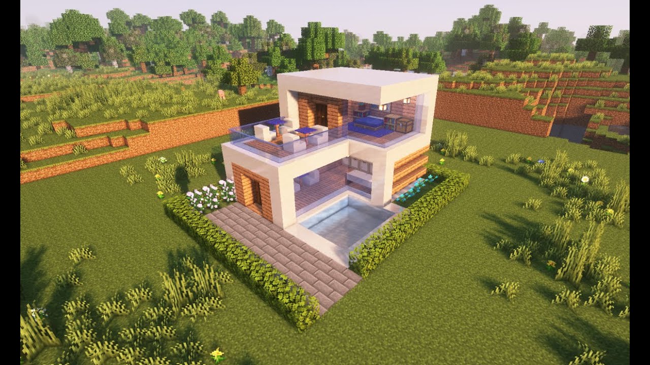 Minecraft modern house - Tutorial - YouTube