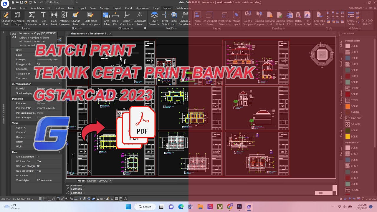 Cara Penggunaan Batch Print di GstarCAD - YouTube