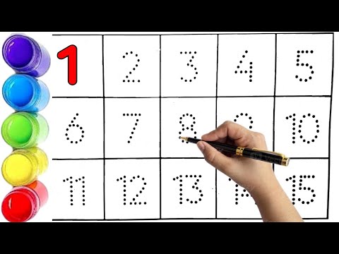 One Two Three, 123 Numbers, 123, 1234 Counting 1 to 15, 1234 Writing ...