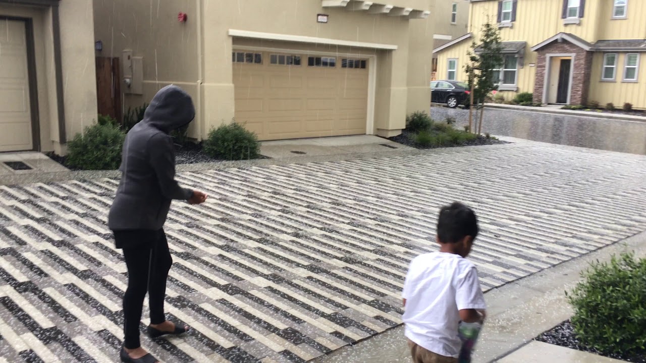 Hail Outside our house - YouTube