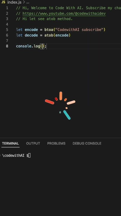 encode & decode using atob & btoa in javascript #javascript #shorts - YouTube