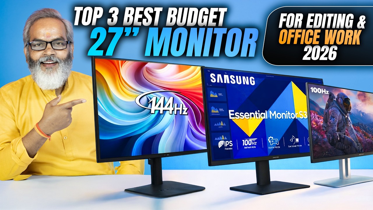 Top 3 Best Budget 27 inch Monitors For Editing & Office Work in 2026 ...