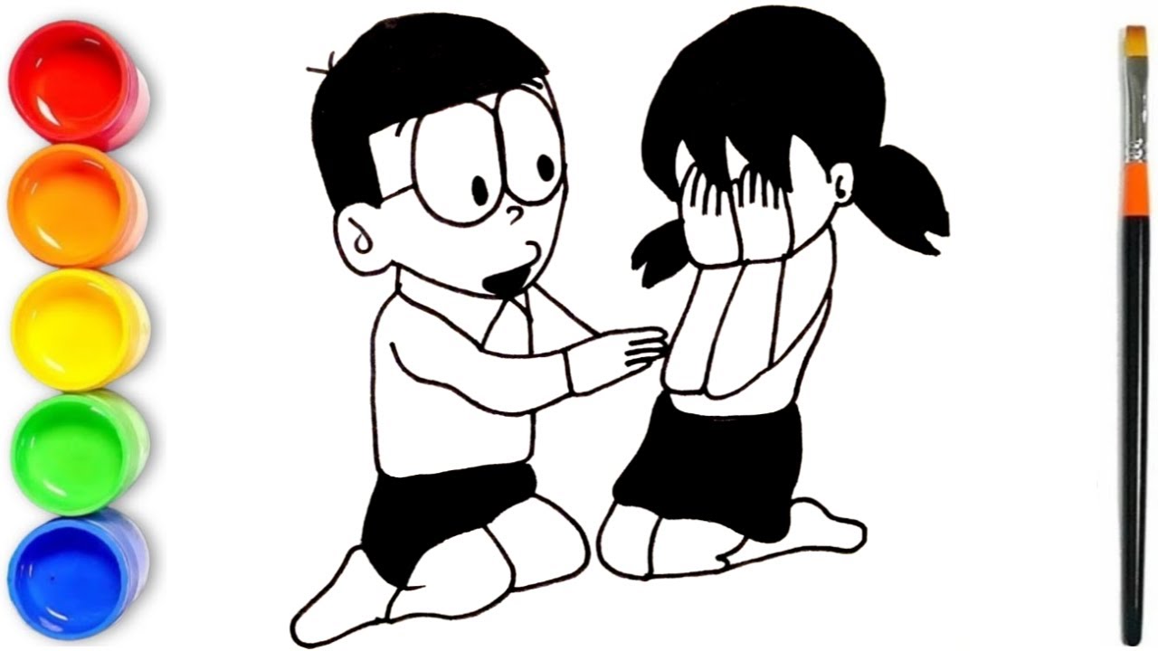 How to draw Nobita and Shizuka From Doraemon Step By Step, Shizuka ...