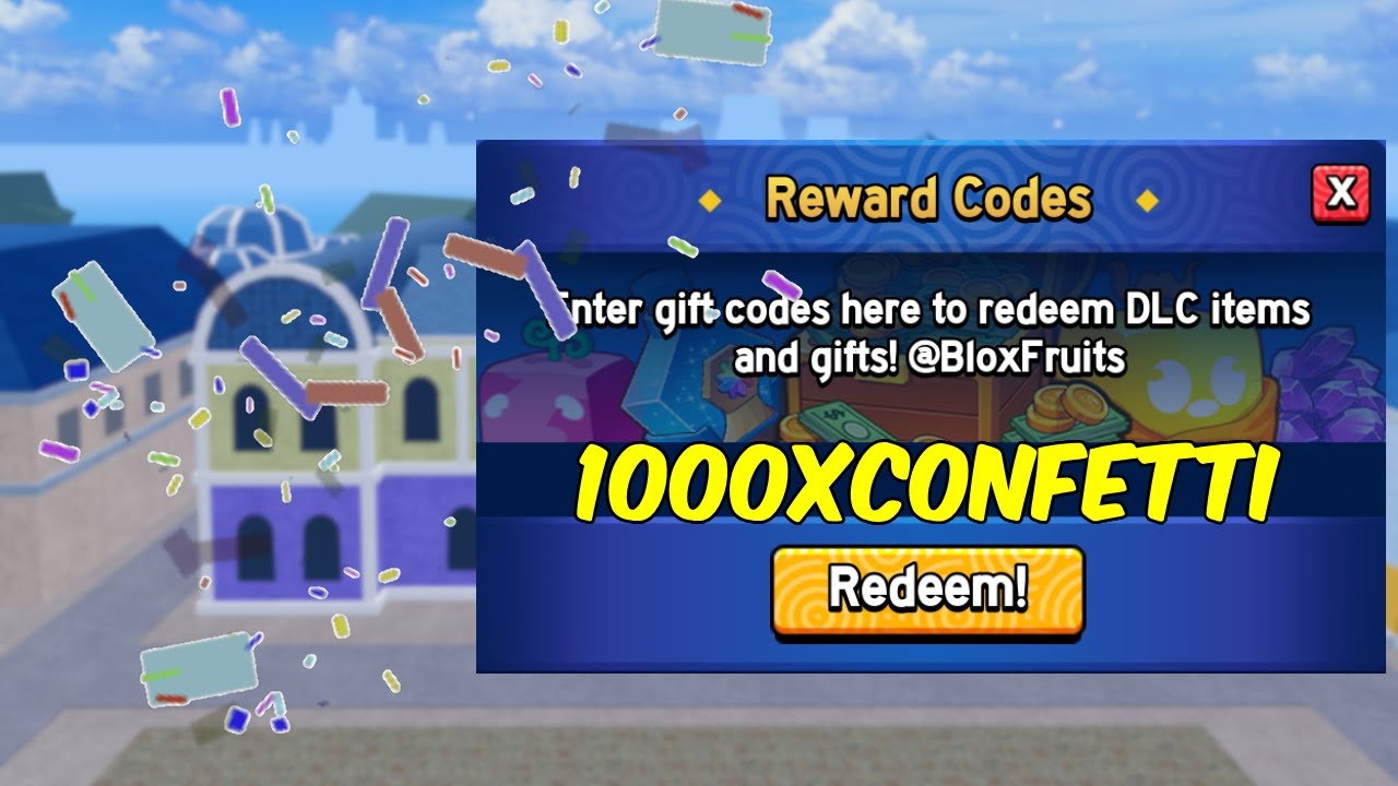 CONFETTI CODE BLOX FRUITS ROBLOX - YouTube