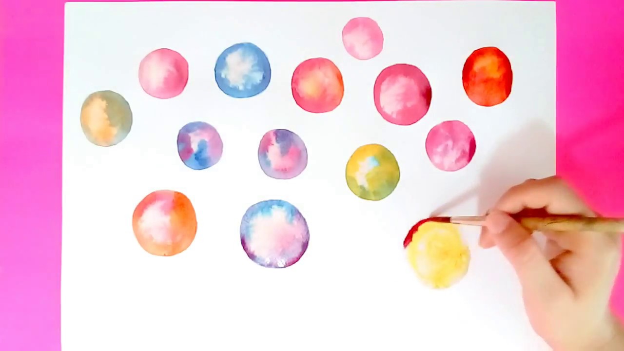 How To Blend Watercolors | Abstract Watercolor Circles | Pinta circulos ...