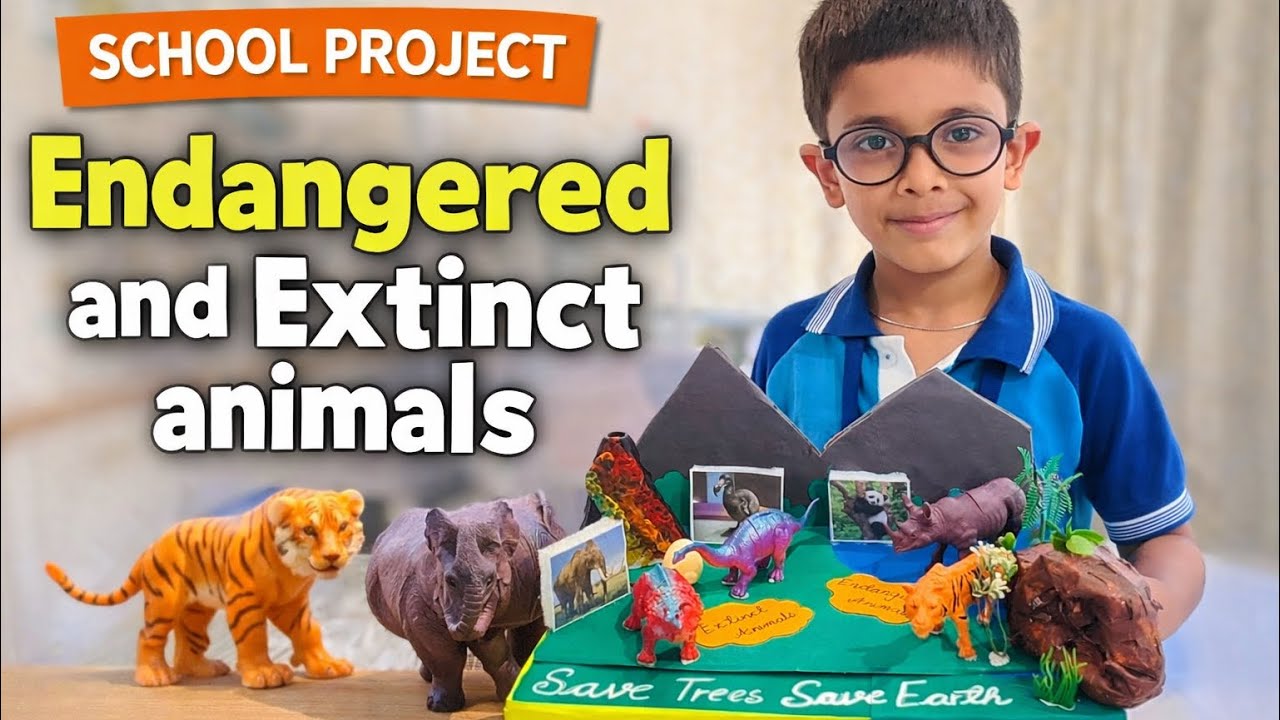 Endangered & Extinct Animals Model for Kids | School Project Using ...