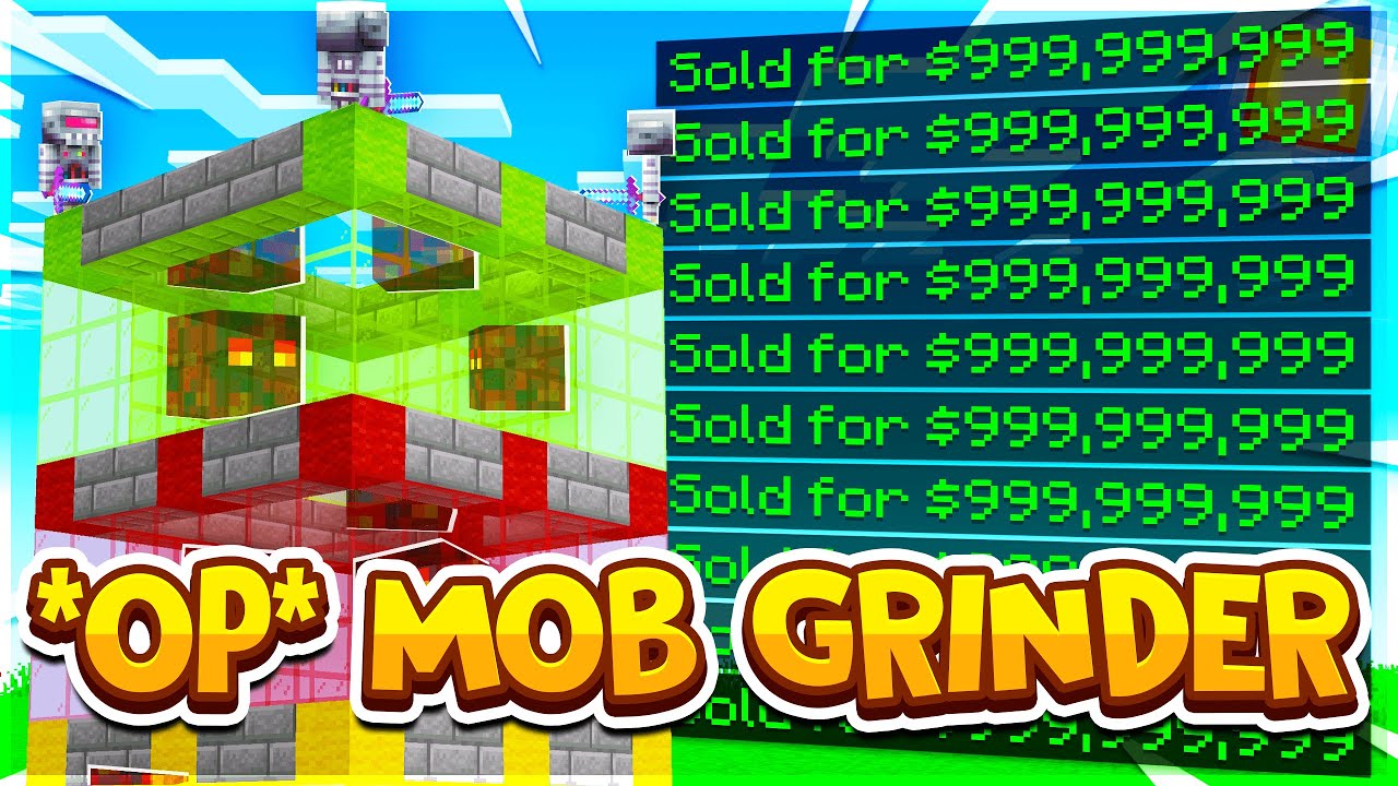 MAKING THE MOST *OVERPOWERED* SPAWNER GRINDER ON THE SERVER (OP)!!! | Minecraft Skyblock ...