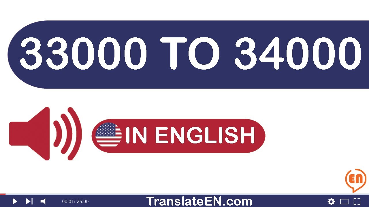 Numbers 33000 To 34000 In English Words - YouTube