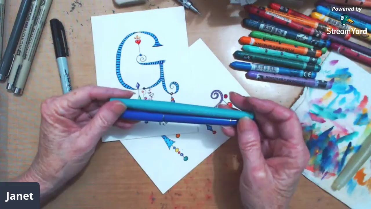 Zentangle & Dangle monograms for audience! - YouTube