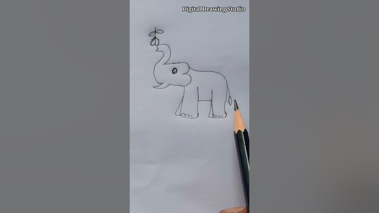 How To Draw A Elephant In Easy By Number 1, 2, 3, 4 | Elephant Drawing ...
